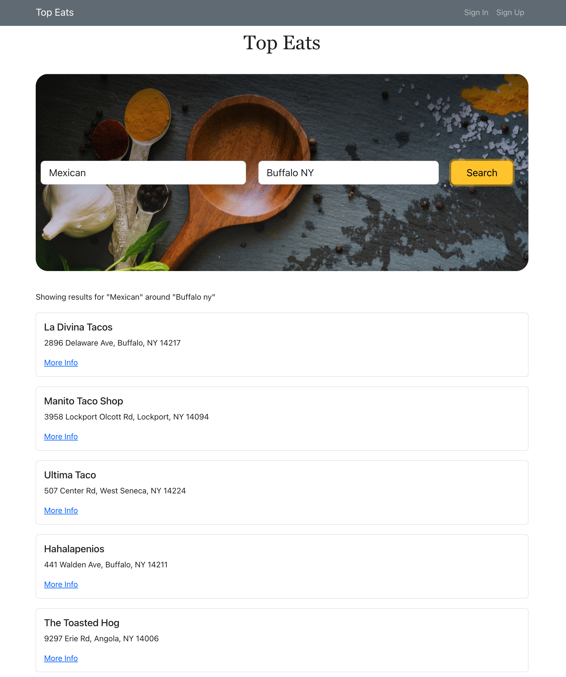 GitHub - CalebSamland/top-eats: Find your favorite food in your area