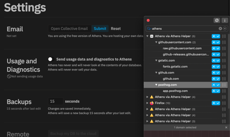 Usage and Diagnostics data is shared while switch turned off · Issue #1391 · athensresearch ...