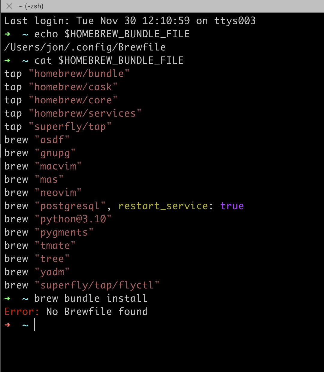I've set HOMEBREW_BUNDLE_FILE but still get "Error: No Brewfile found" · Issue #1030 · Homebrew ...