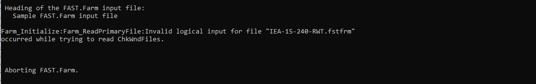FAST.Farm - Invalid logical input for file · Issue #785 · OpenFAST/openfast · GitHub