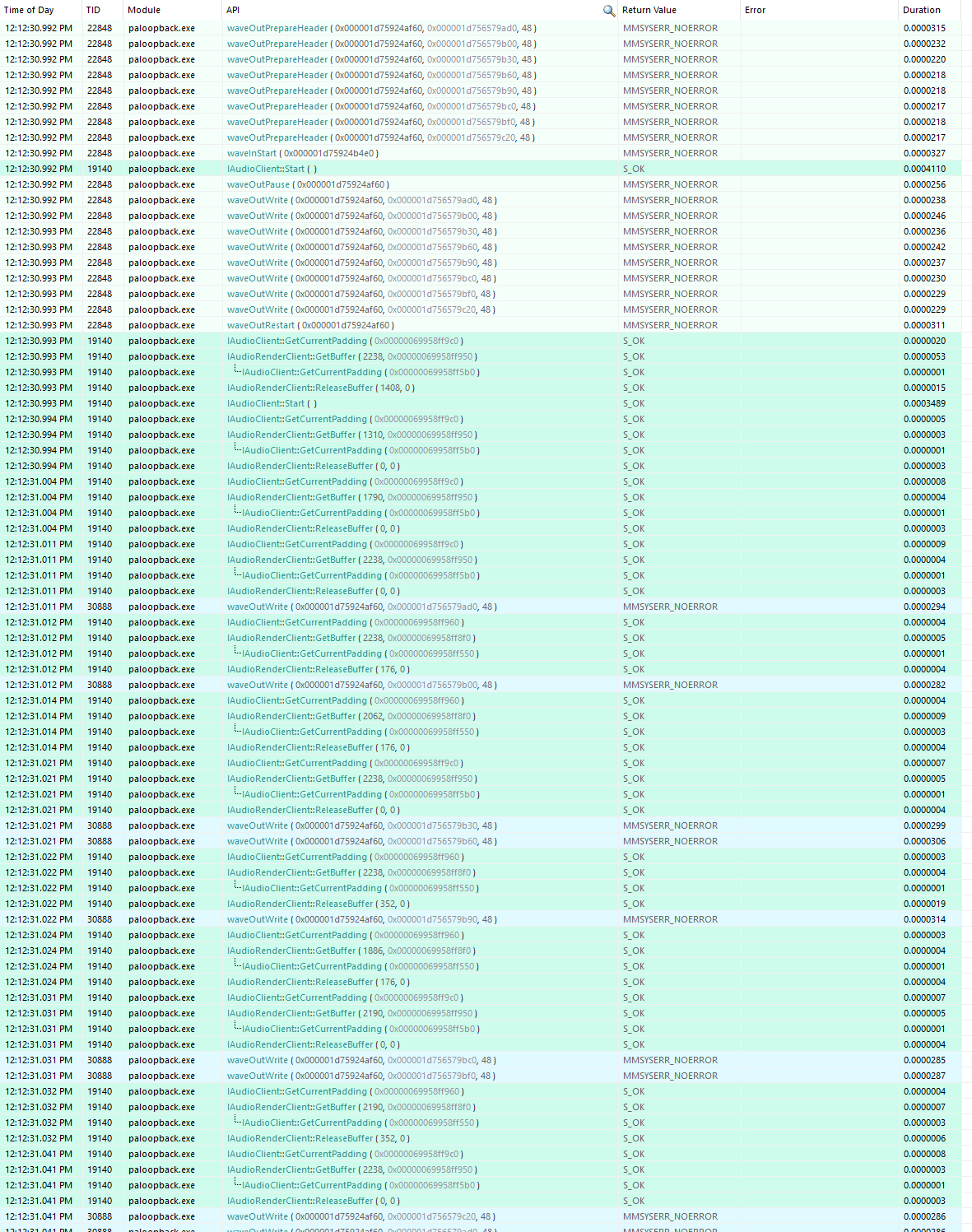 MME output glitches when suggestedLatency
