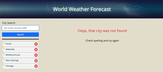 GitHub - Pilot67/06-unique-weather-forecast: Weather forecast page with ...
