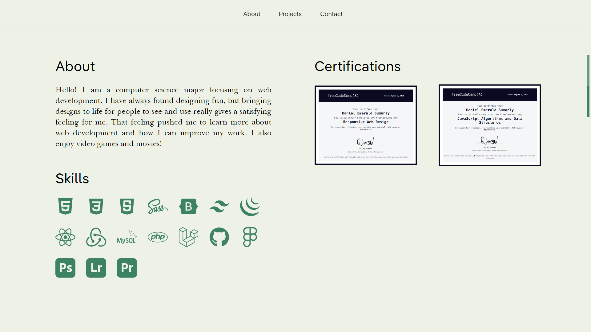 GitHub - Pilvorm/portfolio-daniel: Daniel Emerald Sumarly's portfolio page