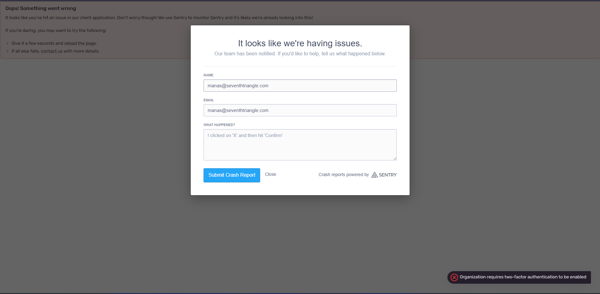 Unable To Configure Two Factor Auth · Issue 45914 · Getsentry Sentry · Github