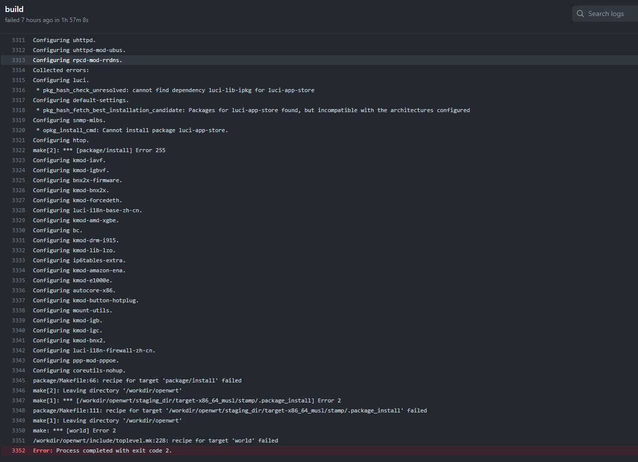 增加istore之后编译报错，提示缺少ipkg · Issue #9424 · coolsnowwolf/lede · GitHub