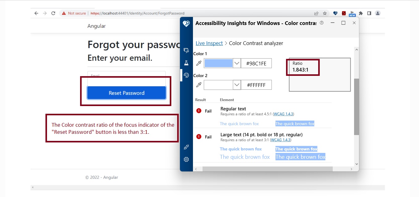 A11y_.NET Core_ASP.NETCore_AngularForgotPassword_NonTextContrast: The Color contrast ratio of ...