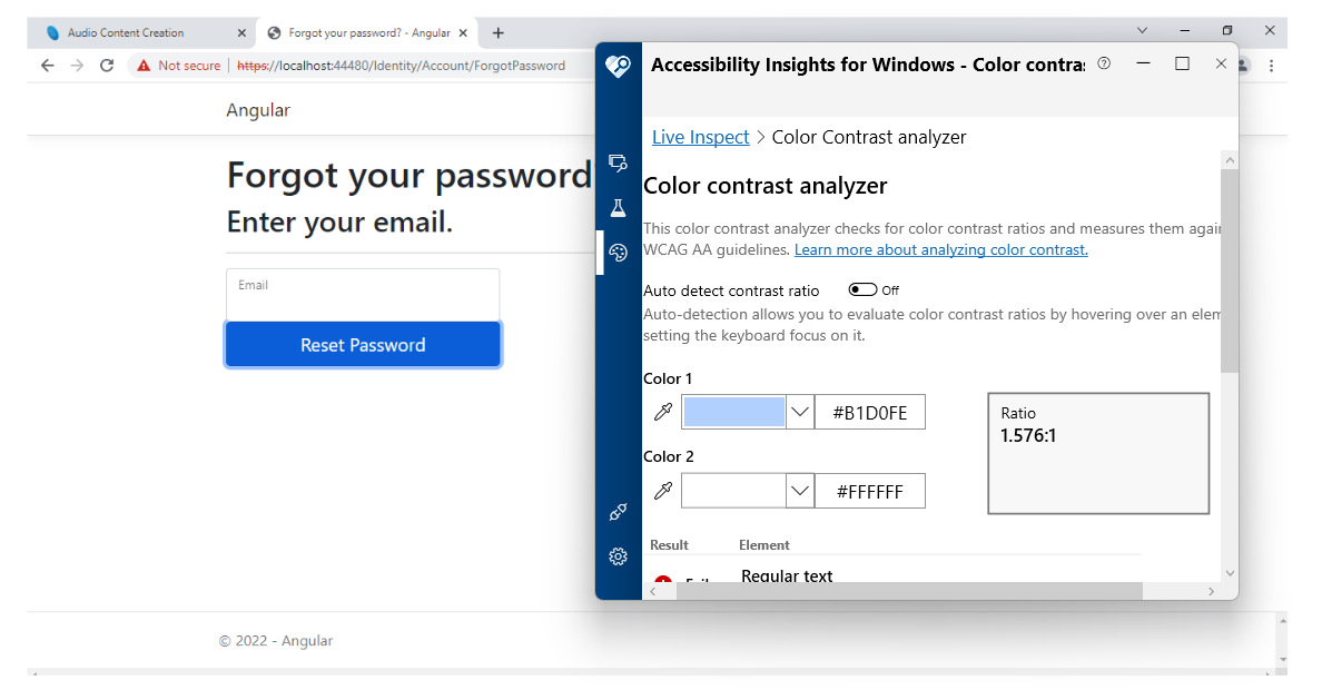 A11y_.NET Core_ASP.NETCore_AngularForgotPassword_NonTextContrast: The Color contrast ratio of ...