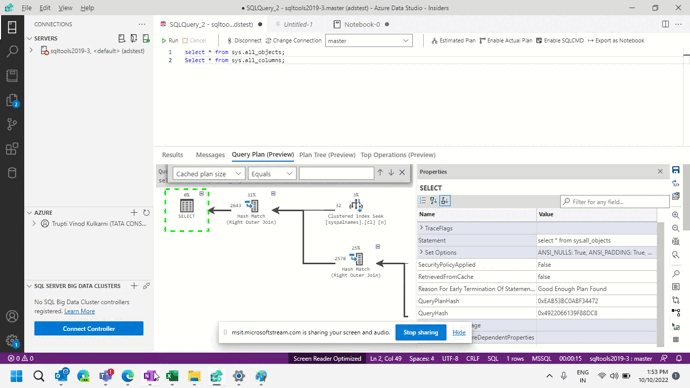 A11y_Azure Data Studio_Toolbar_Properties_ScreenReader: Same name property is provided for the ...