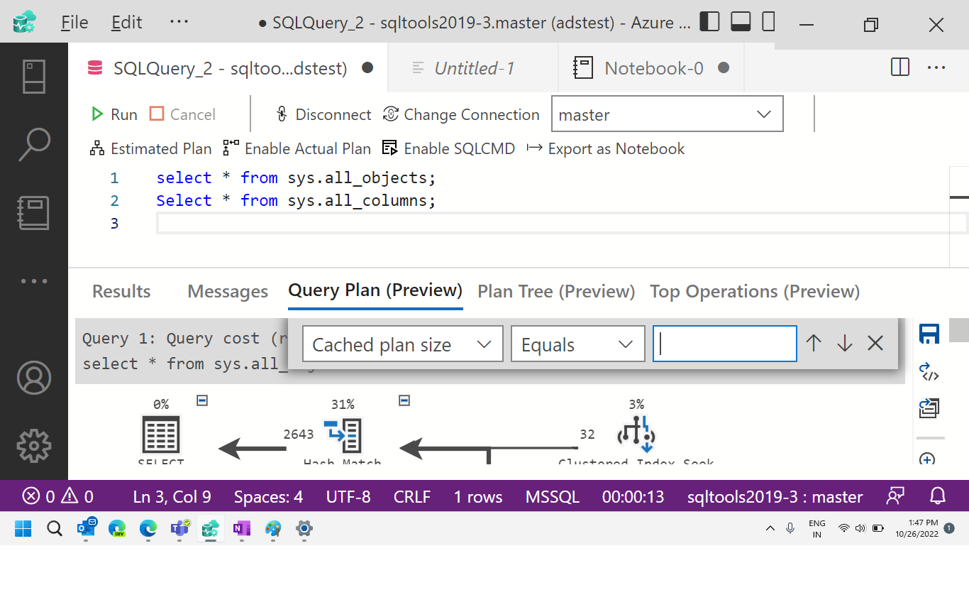 A11y_Azure Data Studio_Toolbar_FindNode_Zoom: At resize, the combo box is not visible completely ...