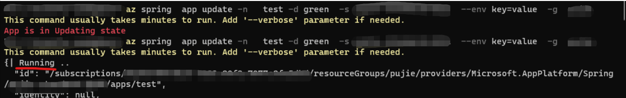 Display `running` after `az spring app update` command completed · Issue #5943 · Azure/azure-cli ...