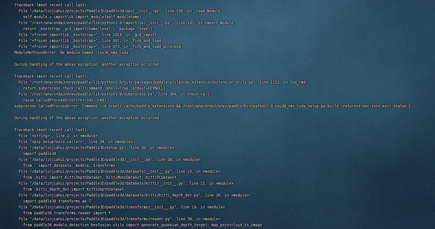 linux 安装报错 · Issue #334 · PaddlePaddle/Paddle3D · GitHub