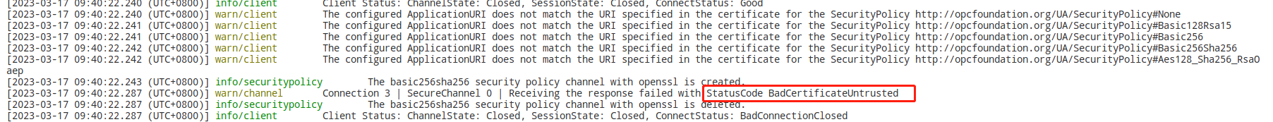 After changing from version 1.2 to 1.35, certificate validation failed ...