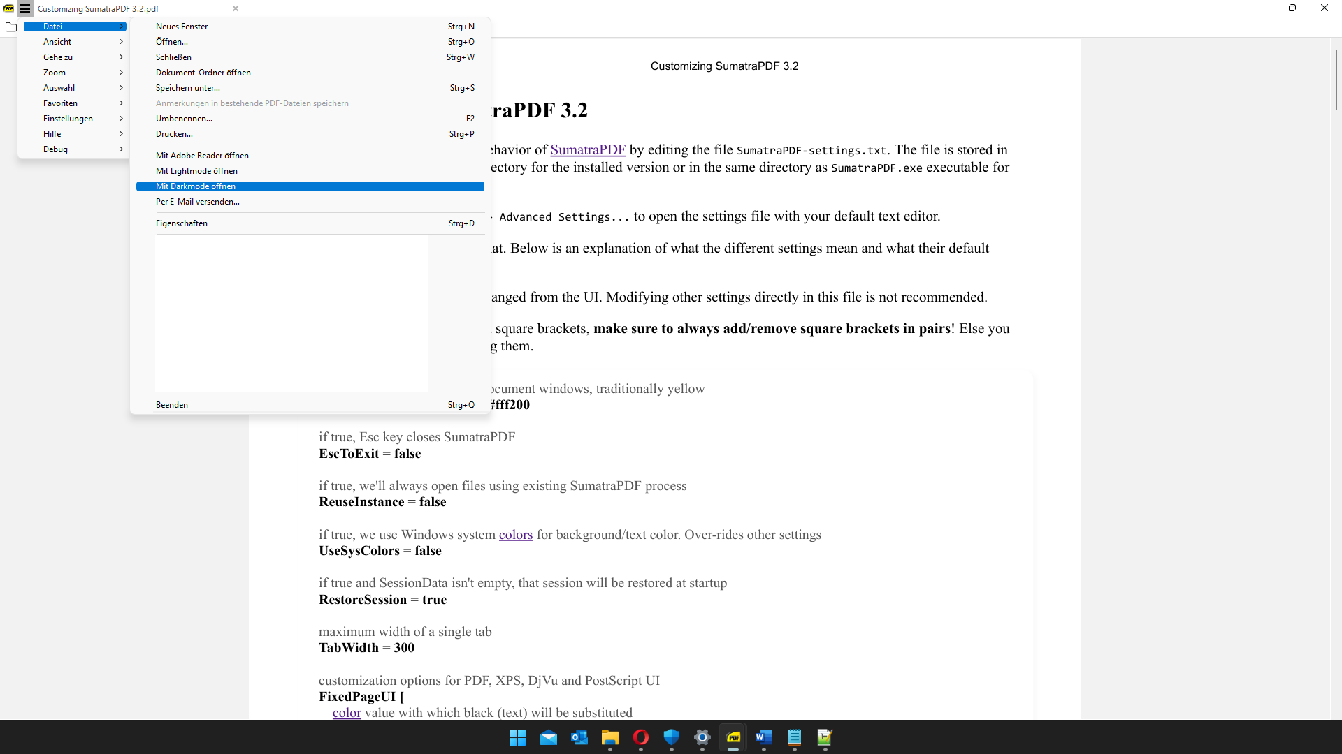 unkonventionell solution for nightmode/lightmode/...etc. · Issue #2330 · sumatrapdfreader ...
