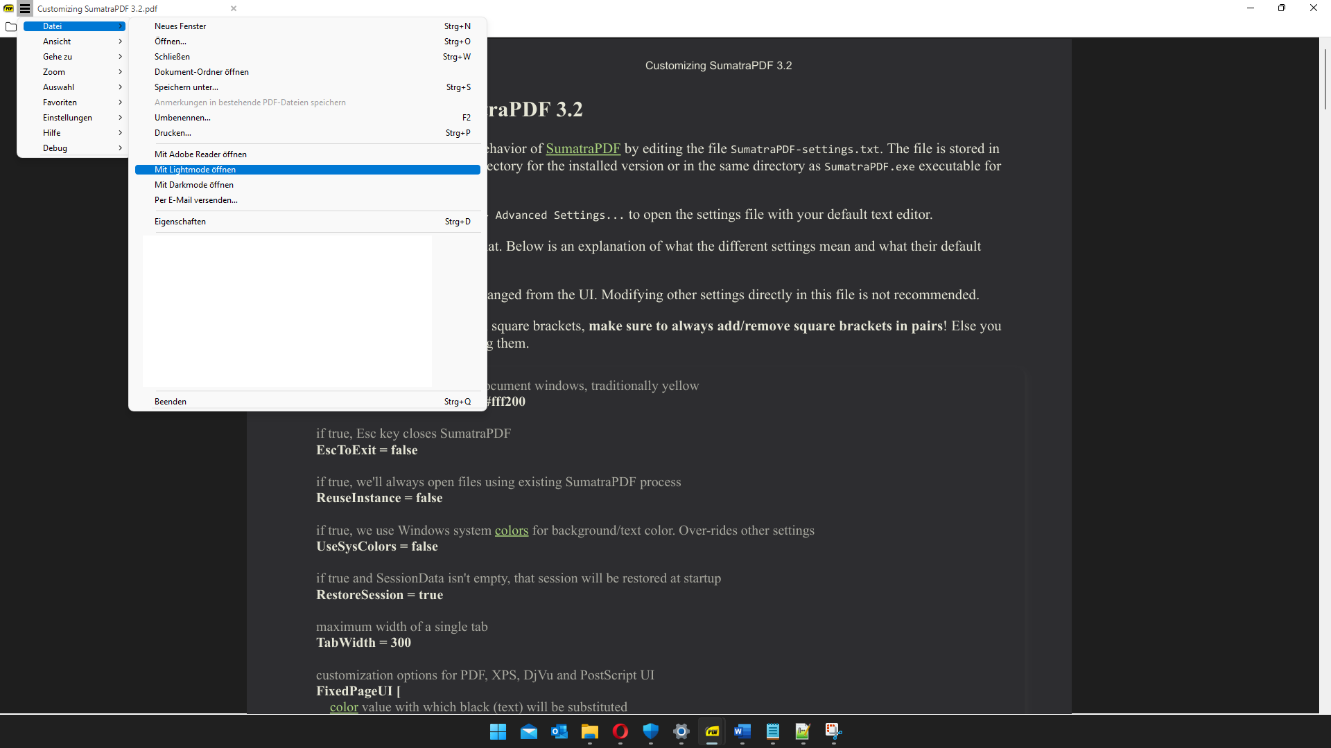 unkonventionell solution for nightmode/lightmode/...etc. · Issue #2330 · sumatrapdfreader ...