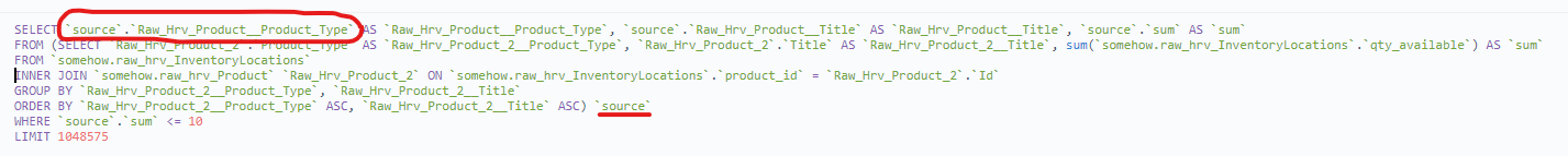 Bigquery Nested Query Generating Bad Aliases When Columns Are Renamed In Data Model · Issue