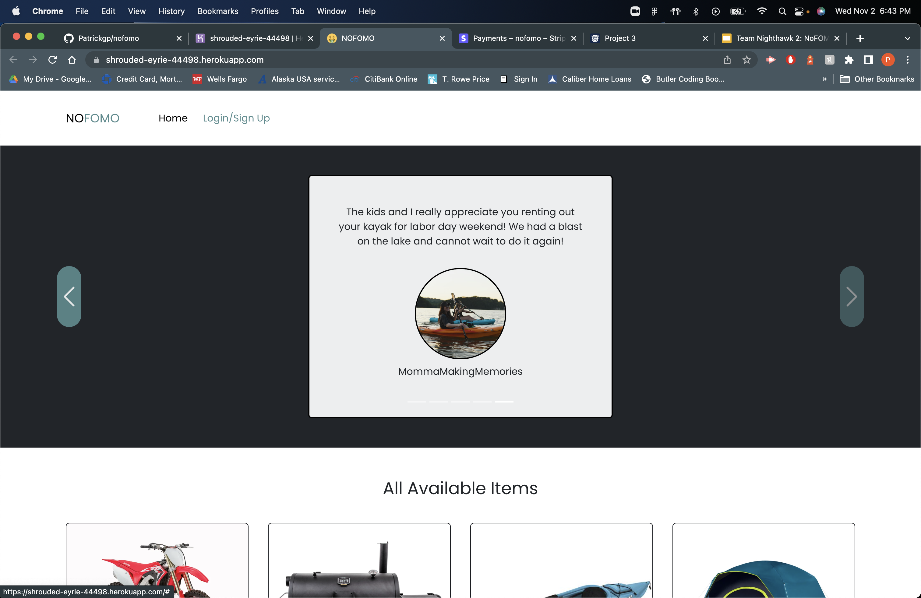 GitHub - Patrickgp/nofomo: This application allows users to rent or rent out personal items to ...
