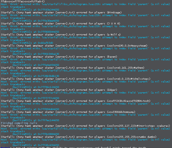 Missing nil checks · Issue #1304 · thegrb93/StarfallEx · GitHub