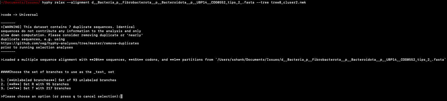 Error when running relax on command line · Issue #1446 · veg/hyphy · GitHub