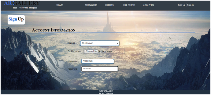 GitHub - vaish5000/OnlineArtGallery: The project was created using html ...