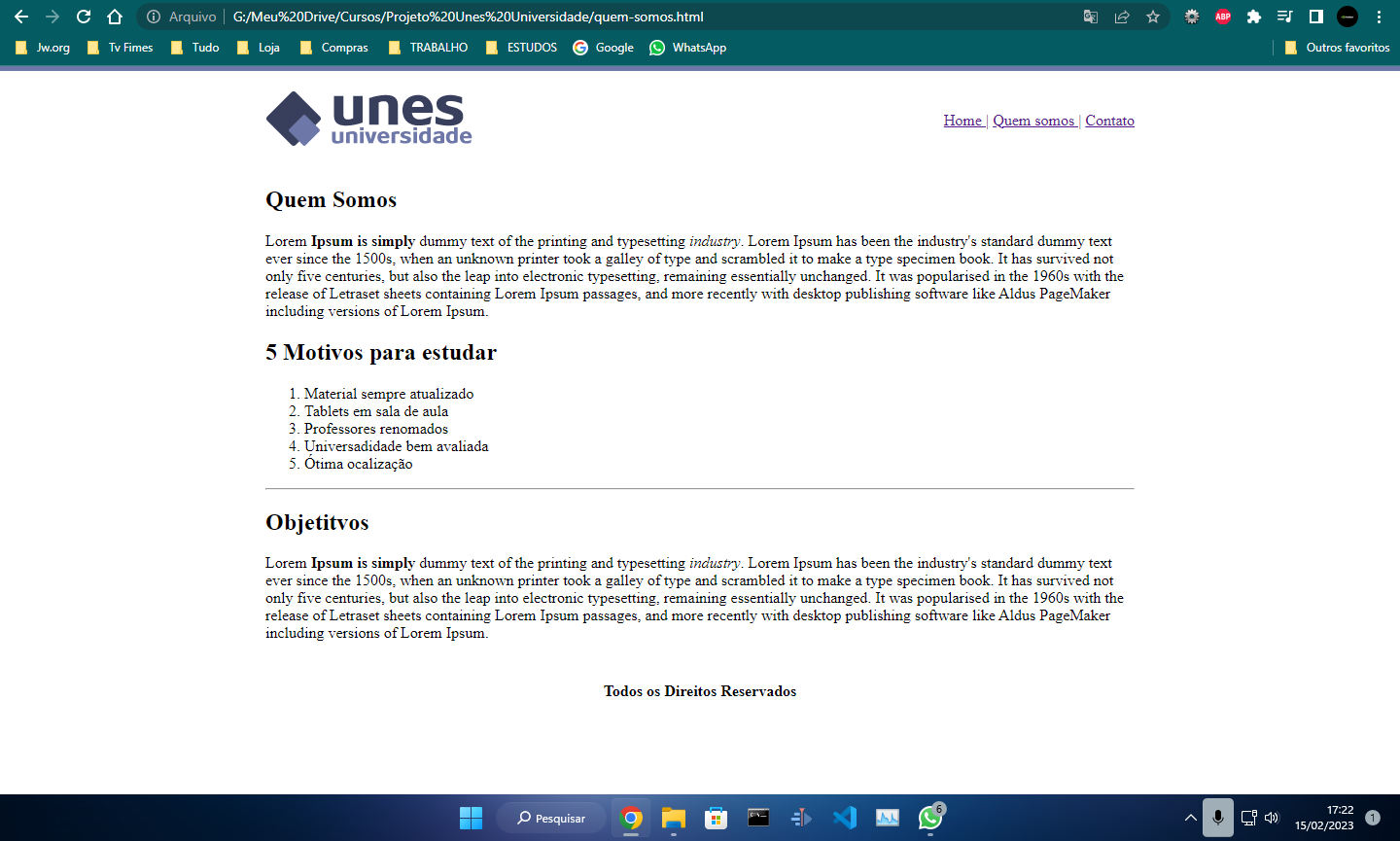 GitHub - jonatbom/Projeto-Unes-Universidade: Primeiro Projeto em Html