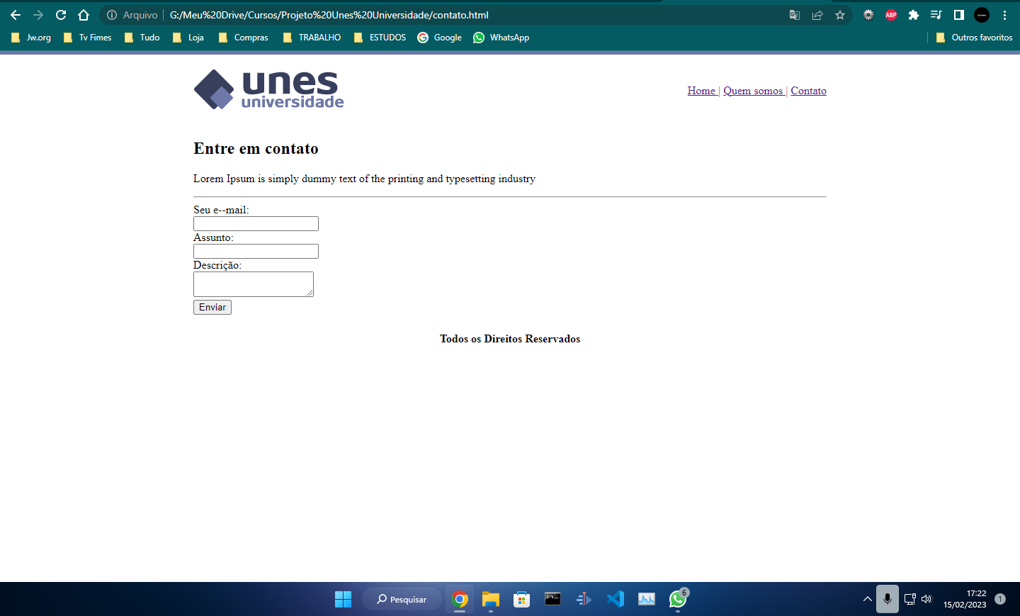 GitHub - jonatbom/Projeto-Unes-Universidade: Primeiro Projeto em Html
