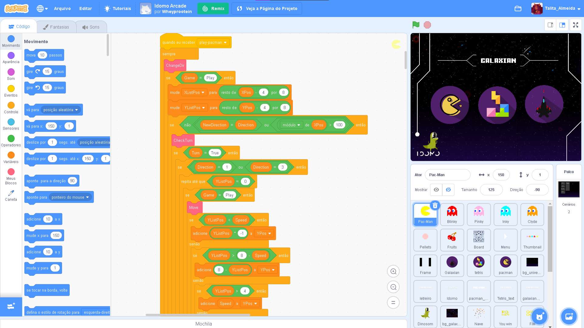 GitHub - talitalmeida/Projeto-Arcade-Scratch: Jogo desenvolvido em ...