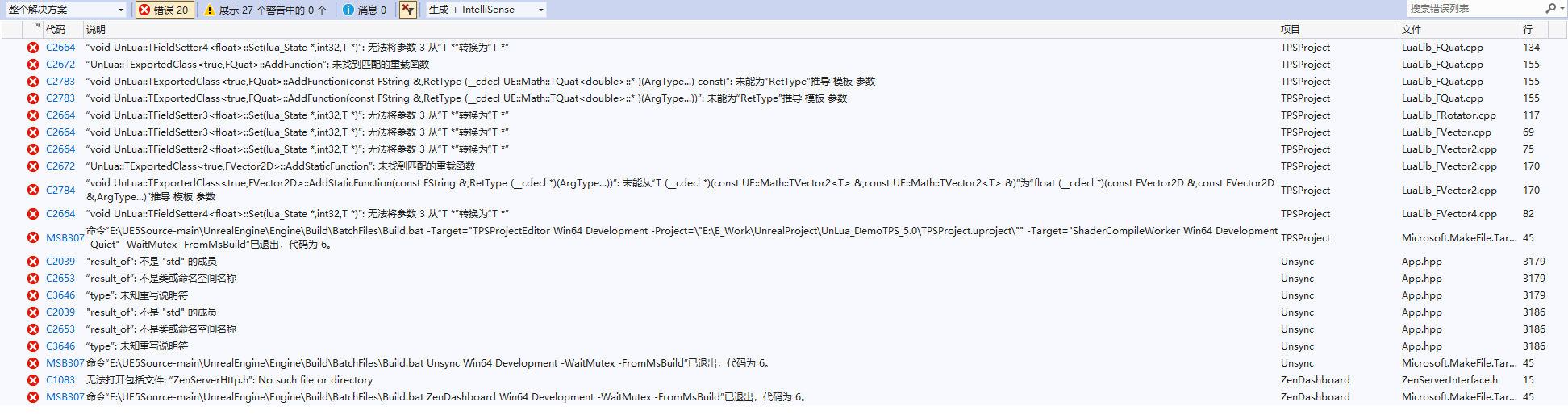 feature/ue5分支是那个版本UE和VS编译的，为毛我一编译就好多问题 · Issue #369 · Tencent/UnLua · GitHub