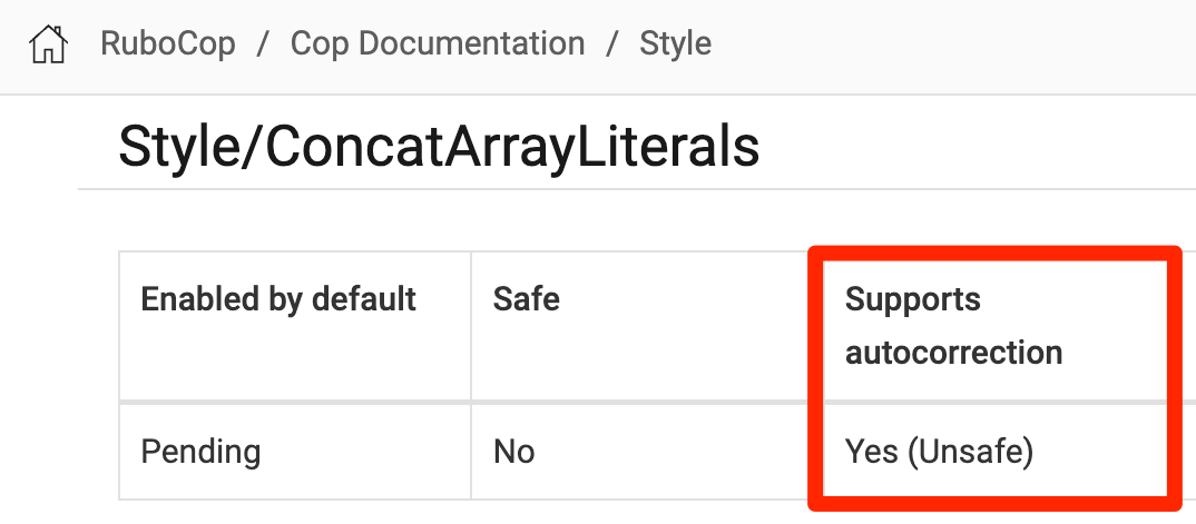 Styleconcatarrayliterals Autocorrection Isnt Working · Issue 11325 · Rubocoprubocop · Github