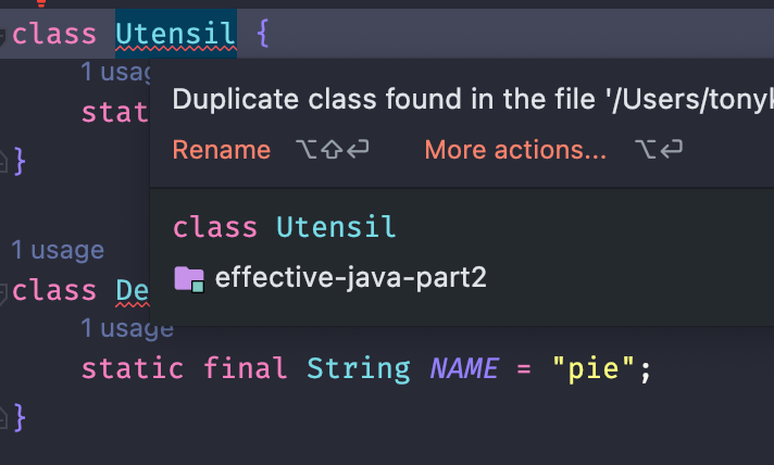 [이펙티브 자바] 아이템 25. 톱 레벨 클래스는 한 파일에 하나만 담으라 · Issue #147 · tonykang22 ...