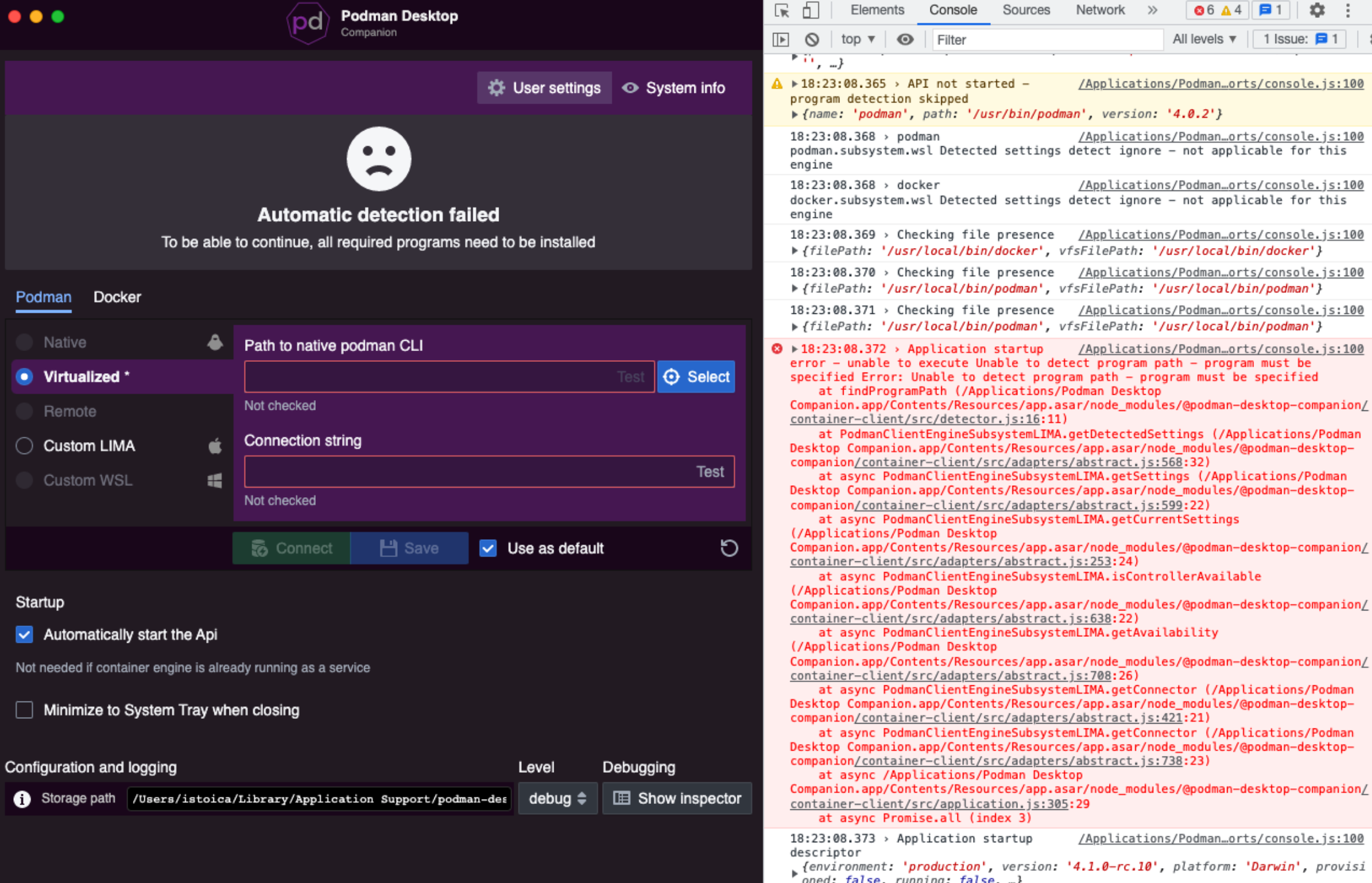 "Path to native podman CLI" disappears after saving · Issue #73 ...