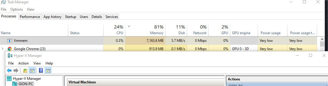 Upgrading from WSL1 to WSL2 causes Vmmem to consume huge amounts of RAM hanging the machine ...