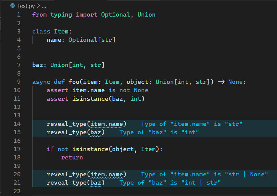 isinstance edge case resets all type-narrowing · Issue #2049 · microsoft/pyright · GitHub