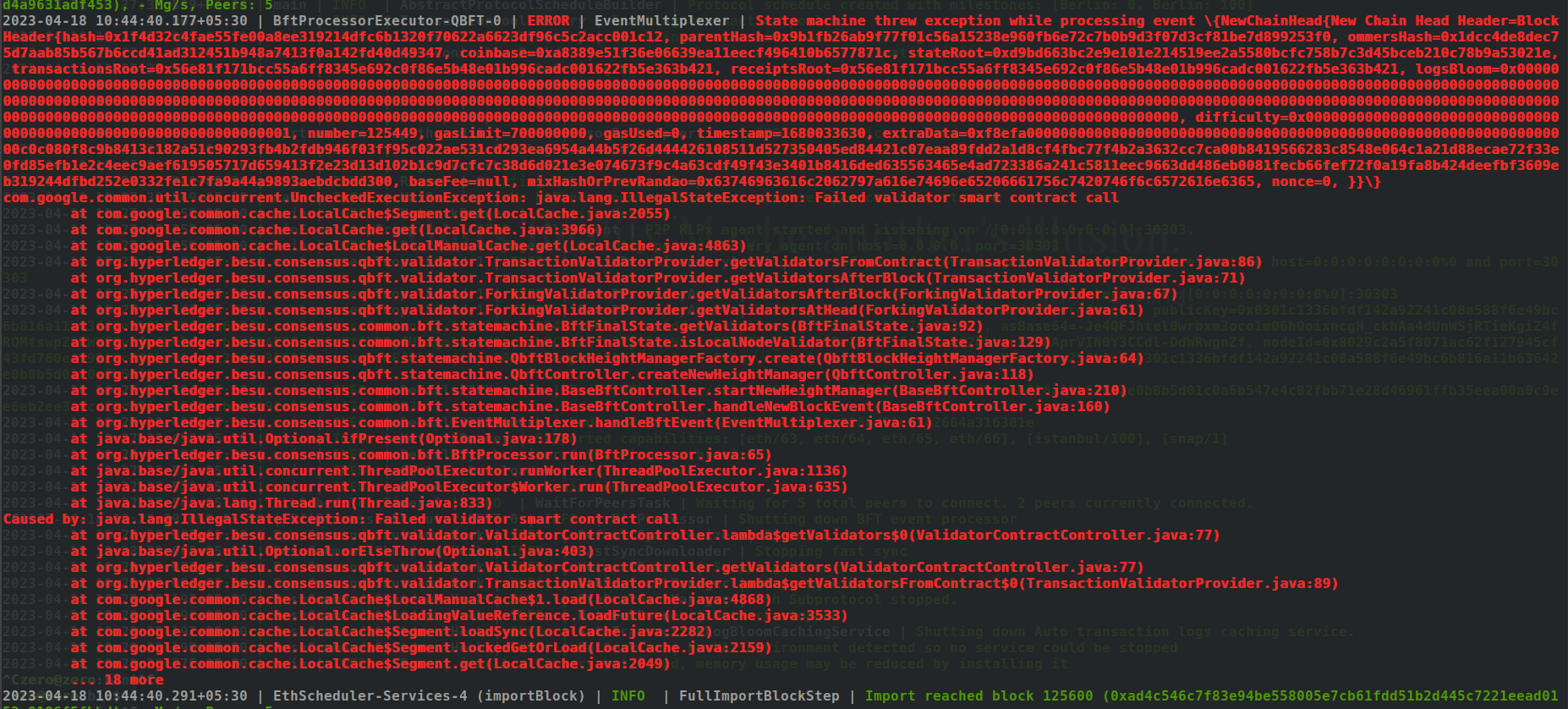 Faild Validator Smart Contract Call · Issue 5358 · Hyperledger Besu · Github