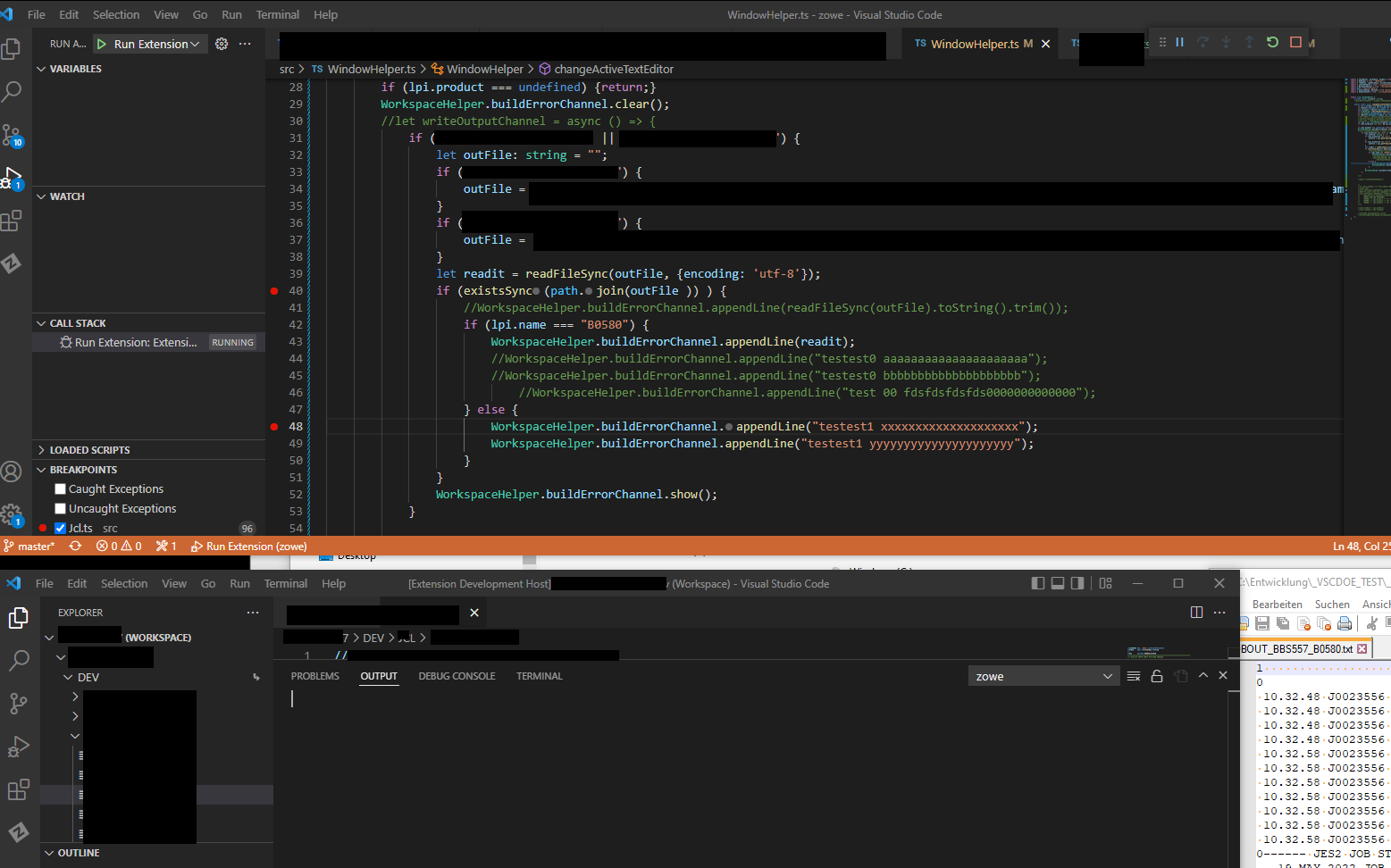VSCODE OUTPUTCHANNEL and appendline with readFileSync does not work properly · Issue #149934 ...