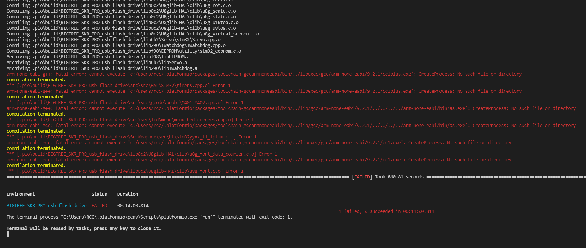 Compiling problem · Issue #206 · bigtreetech/BIGTREETECH-SKR-PRO-V1.1 · GitHub