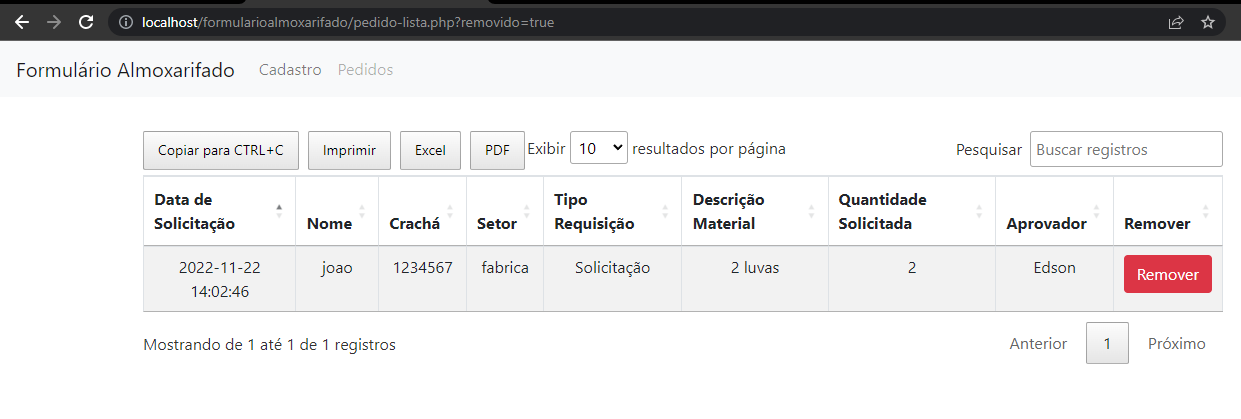 GitHub - mabi00/php-formulario-almoxarifado: Um formulário onde um funcionário solicita itens ...