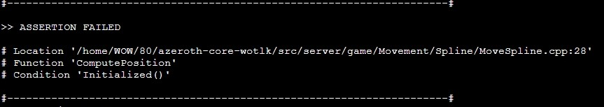 Worldserver crashed at connectig ASSERTION FAILED · Issue #17582 · azerothcore/azerothcore-wotlk ...