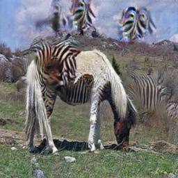 Weird zebra ghost in the generated image background for horse2zebra ...