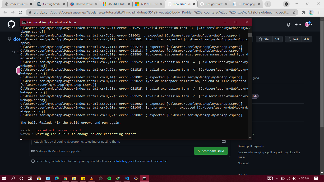 just started another blockstop · Issue #6534 · dotnet/core · GitHub