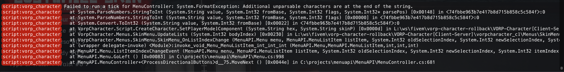 Loading Character Skin Error · Issue #36 · VORPCORE/VORP-Character · GitHub