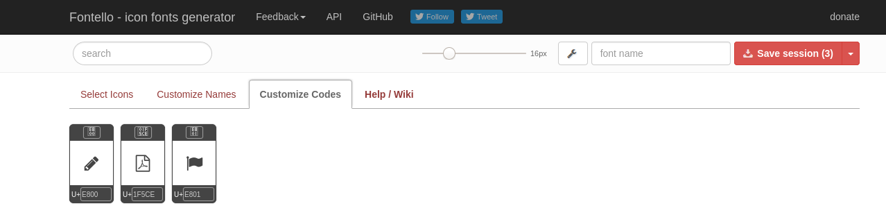 Custom codes overwritten when config file submitted via API · Issue #734 · fontello/fontello ...