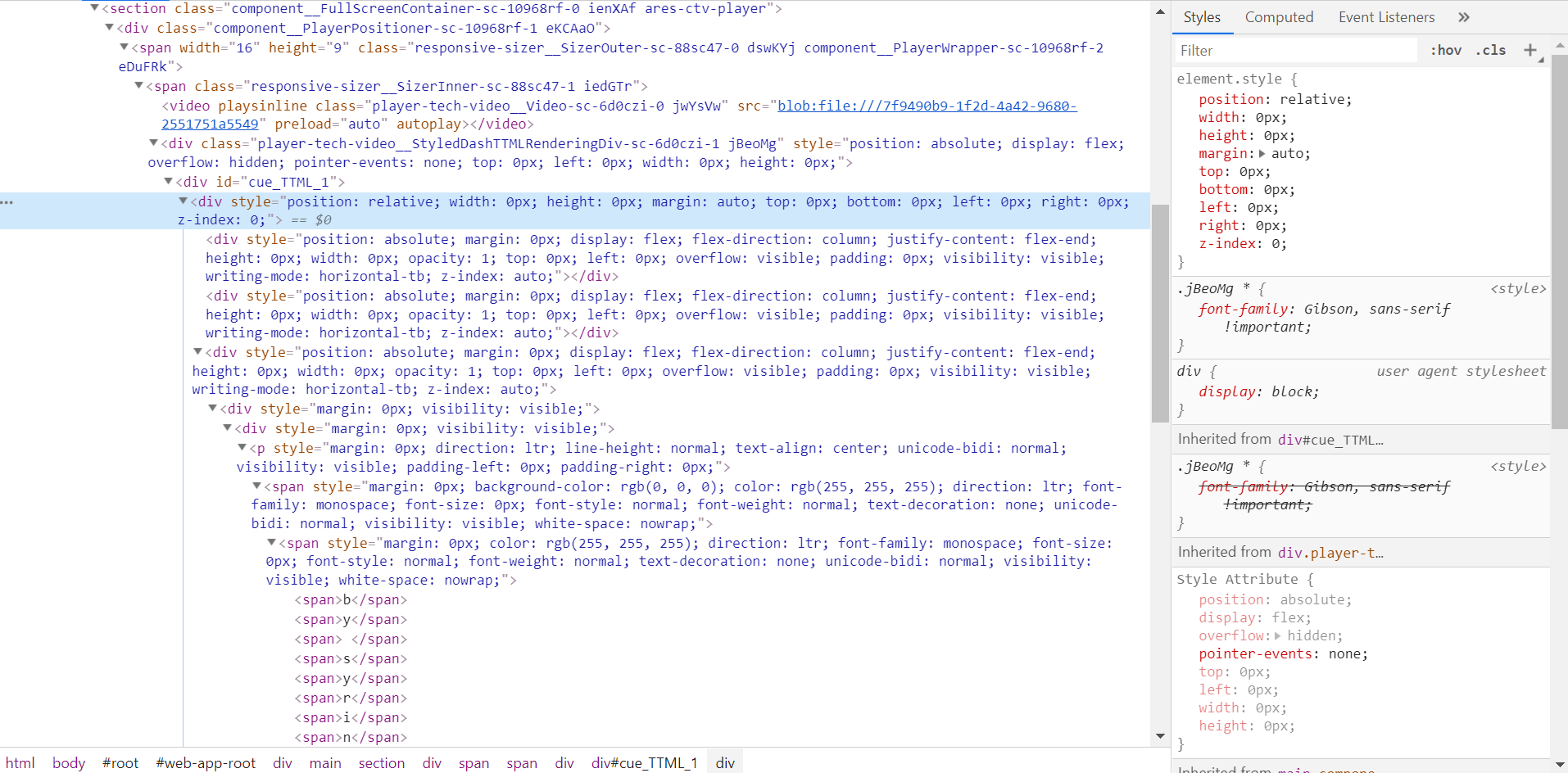 Captions not rendering on screen for subsequent videos, Dash.js not ...