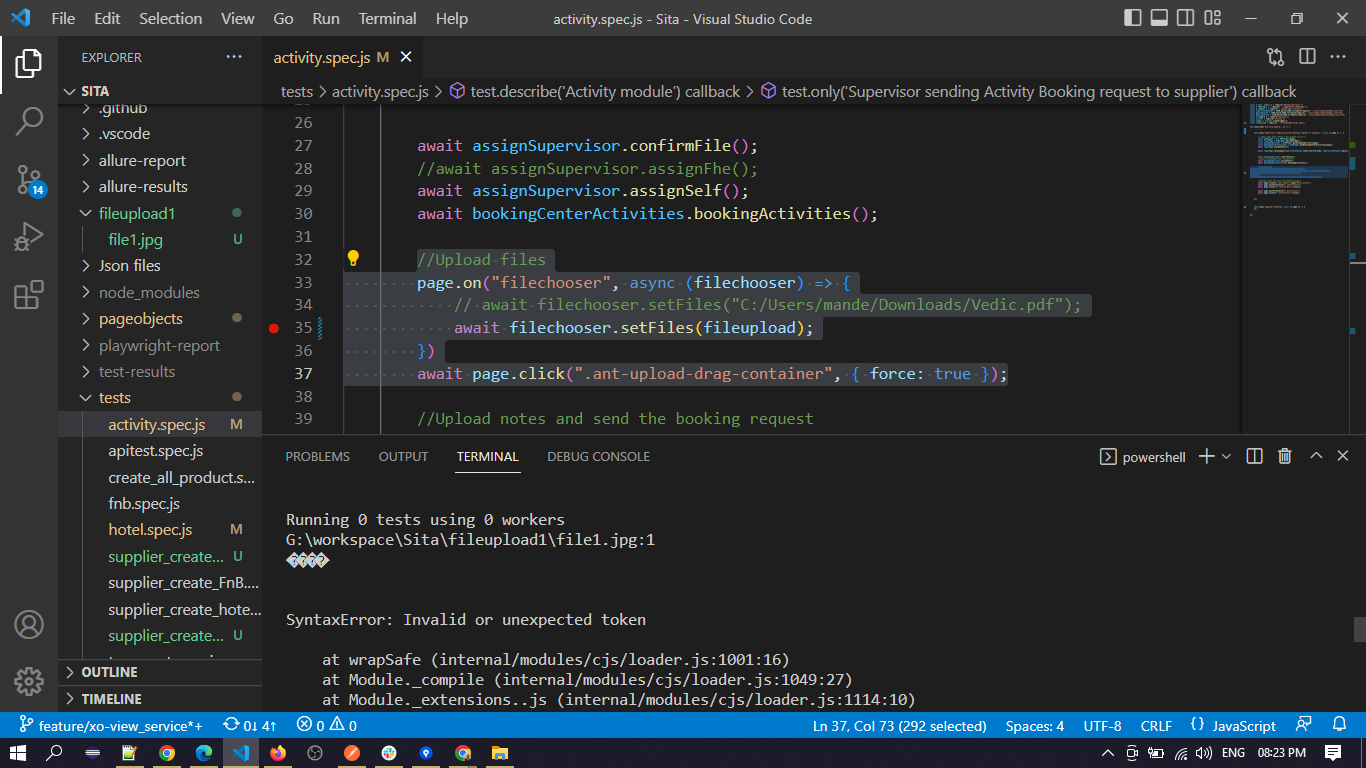 [Question] Getting Syntax error while uploading .jpg file from work directory. · Issue #19172 ...