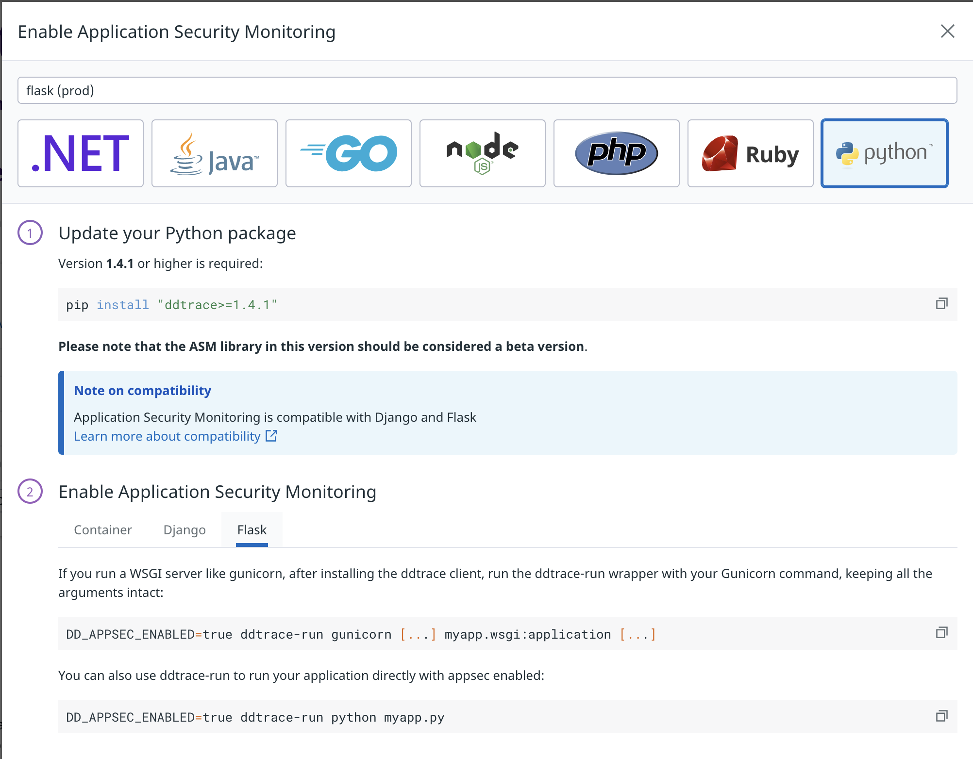 Failing to enable ASM · Issue #4182 · DataDog/dd-trace-py · GitHub