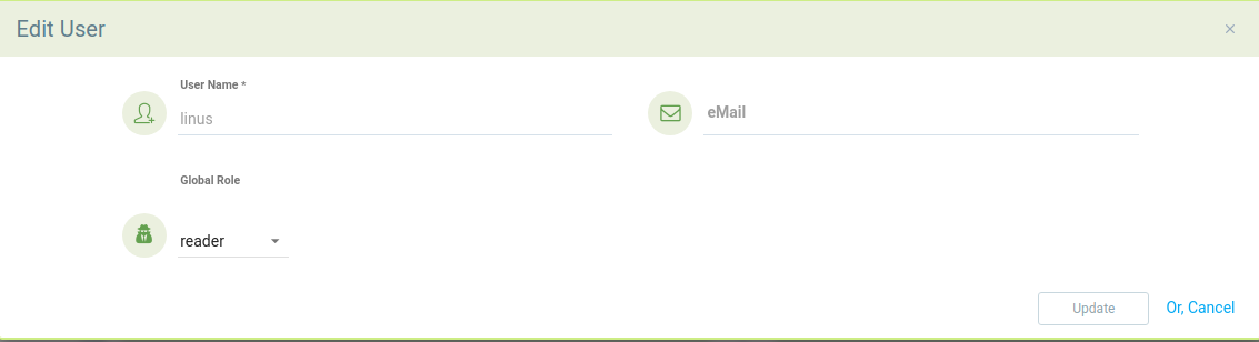 Settings - Users & Roles - Create/Edit User -- Change 'Or, Cancel' button to 'Cancel' · Issue ...