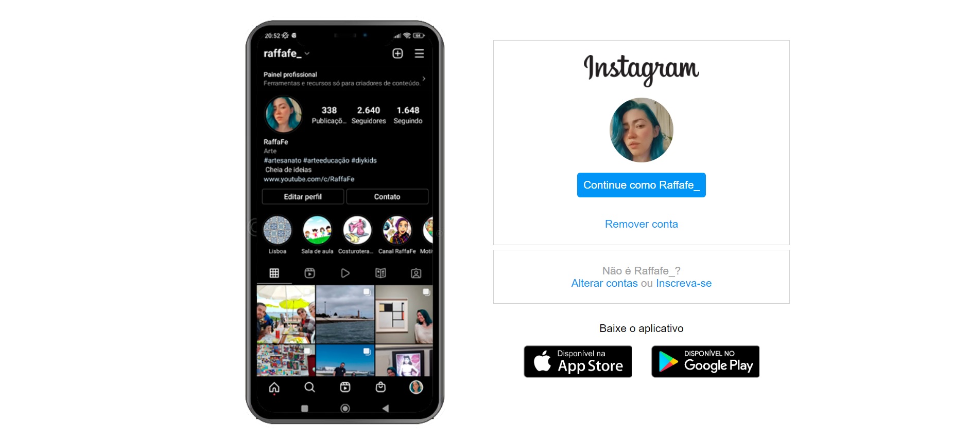 GitHub - Raffafe/Recriando-a-pagina-inicial-do-Instagram: Recriação da ...