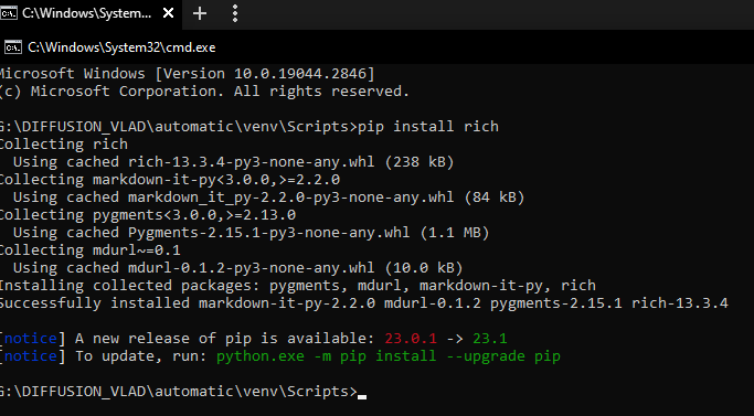 [Issue] Clean install on reports no module named rich · Issue #291 · vladmandic/sdnext · GitHub