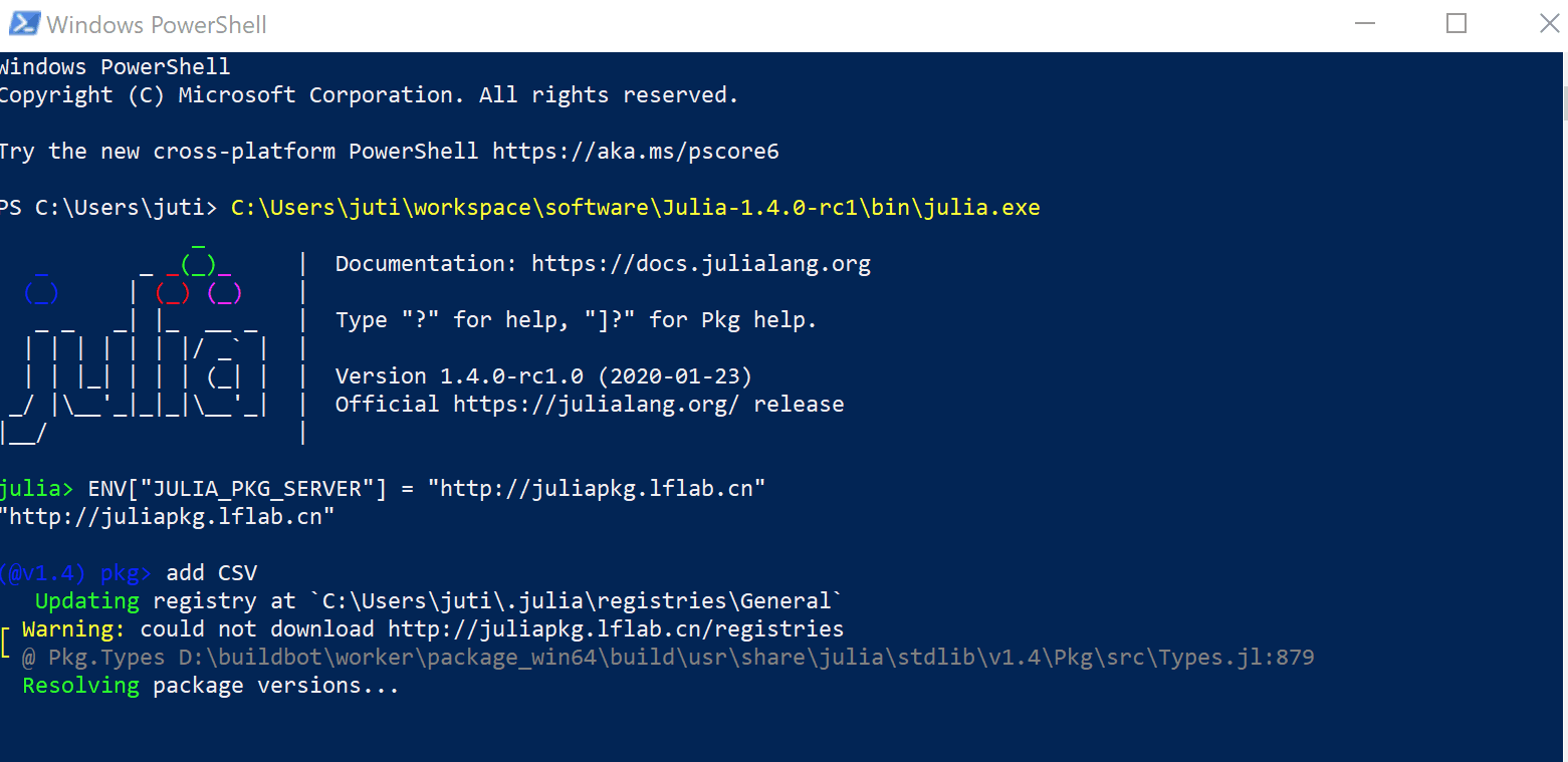Fail To Download Registries From Pkg Server On Windows · Issue 1642 · Julialang Pkg Jl · Github