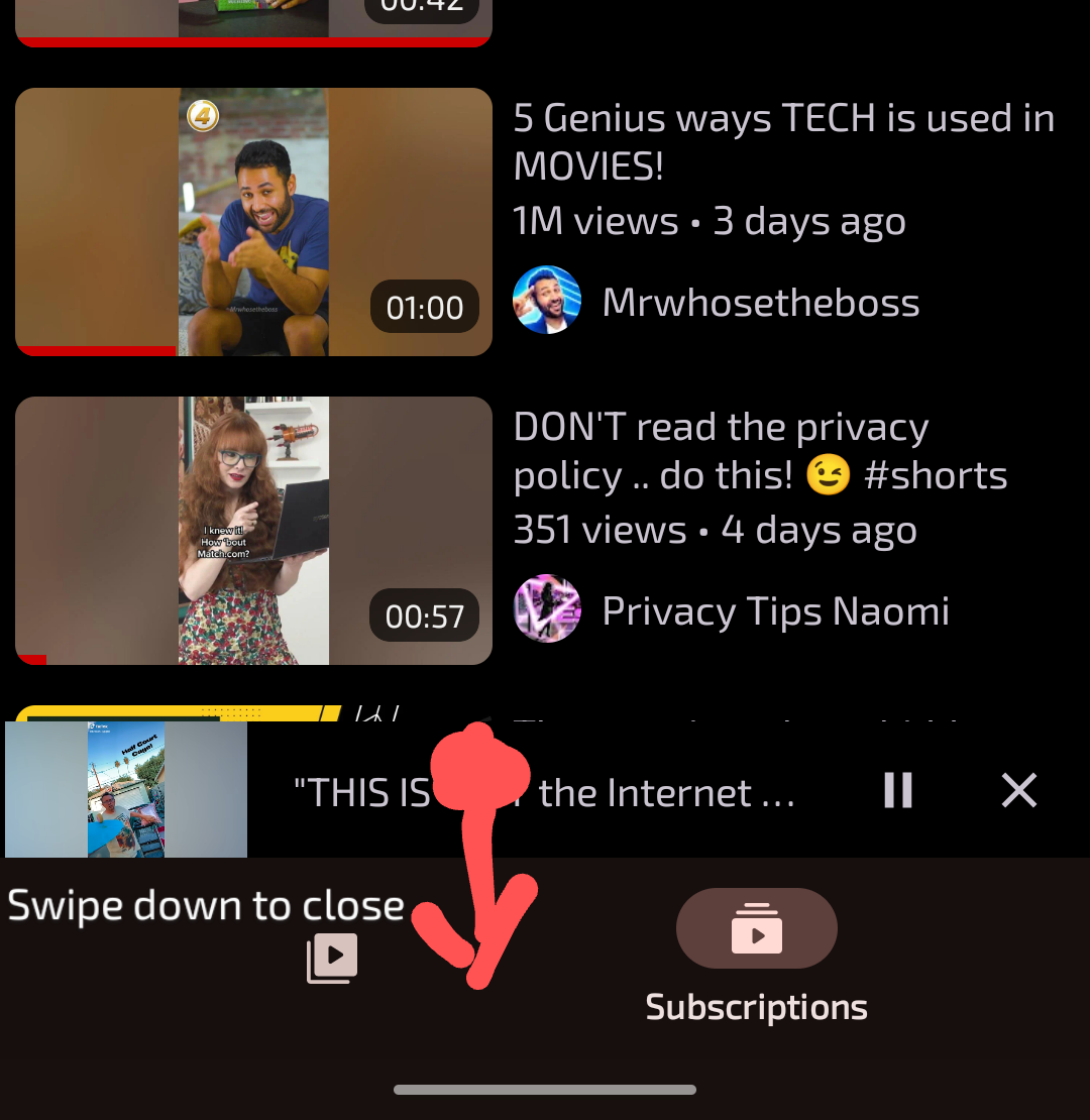 Swipe down to close miniplayer · Issue #2020 · libre-tube/LibreTube · GitHub