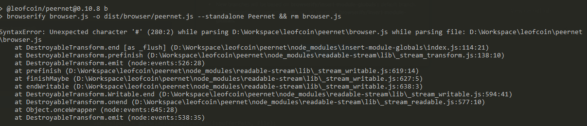 Unexpected character '#' (support es2022) · Issue #2038 · browserify/browserify · GitHub